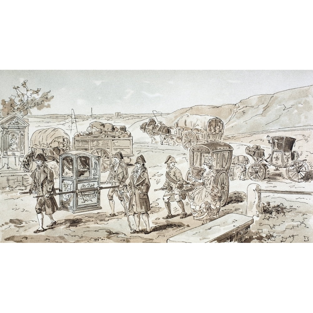 Examples Of 18Th Century Means Of Transport Including Porters Carrying ...