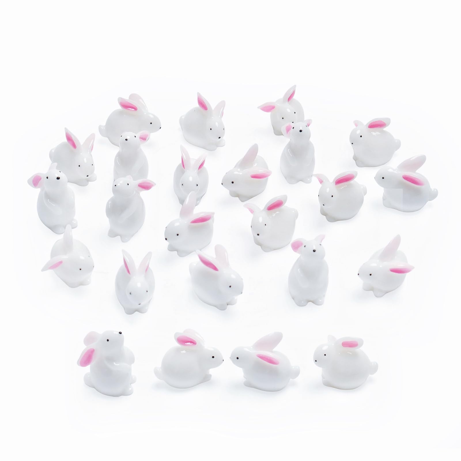 Exasinine Mini Rabbits Easter Bunny Miniature Figurines Animals Model ...