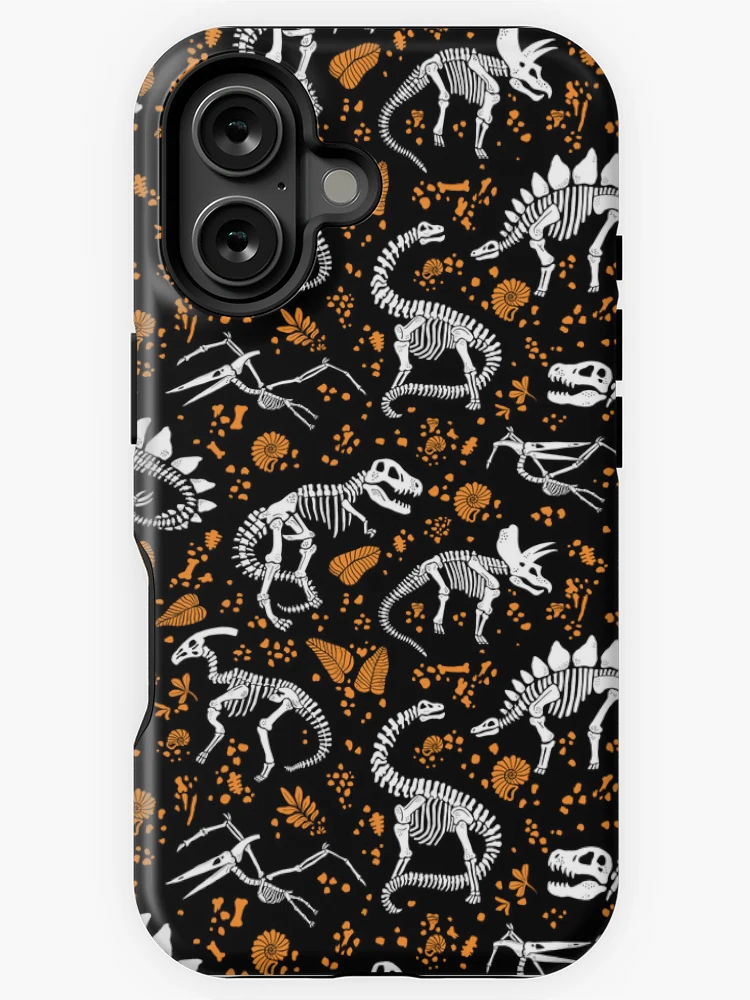 Excavated Dinosaur Fossils Halloween iPhone Case with Spooky Fossil ...