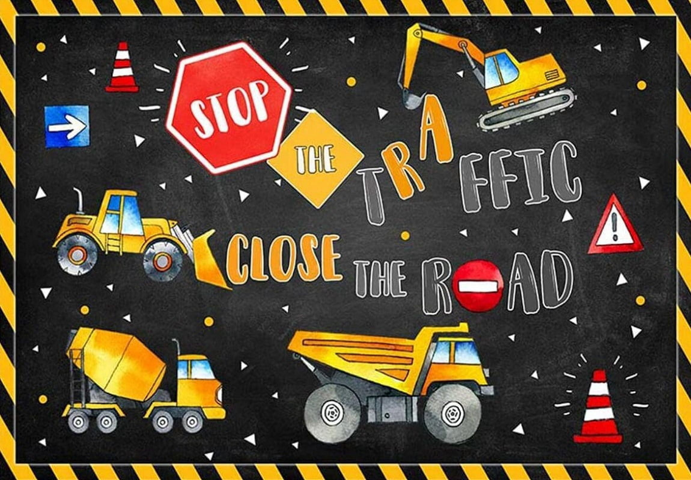 Excavator Background Baby Shower Vinyl Custom Birthday Backdrop Dump ...