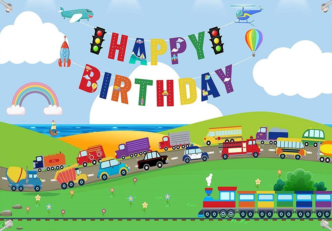 Excavator Background Photo Banner Custom Birthday Backdrop Vinyl Baby ...