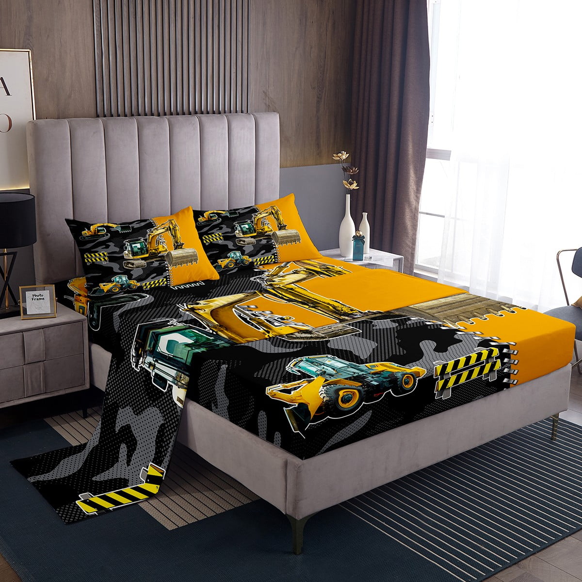 Excavator Bed Sheets Set Construction Twin Sheet Set,Big Wheel Car ...
