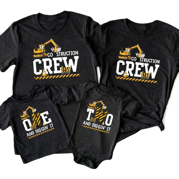 Excavator Birthday Shirt, Matching Birthday Shirt, Two and Diggin' It ...