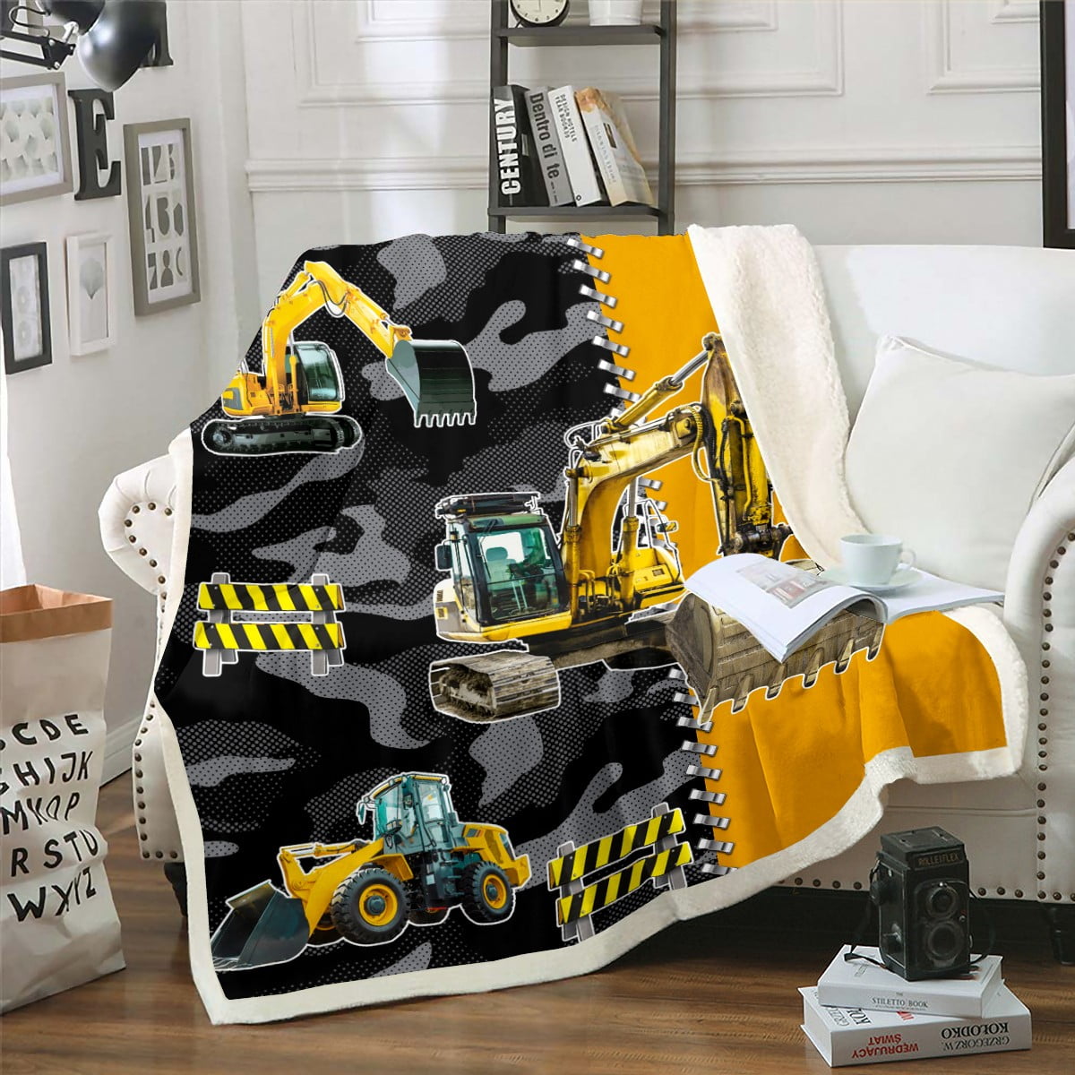 Excavator Blanket Construction Throw Blanket 60"x80",Big Wheel Car ...