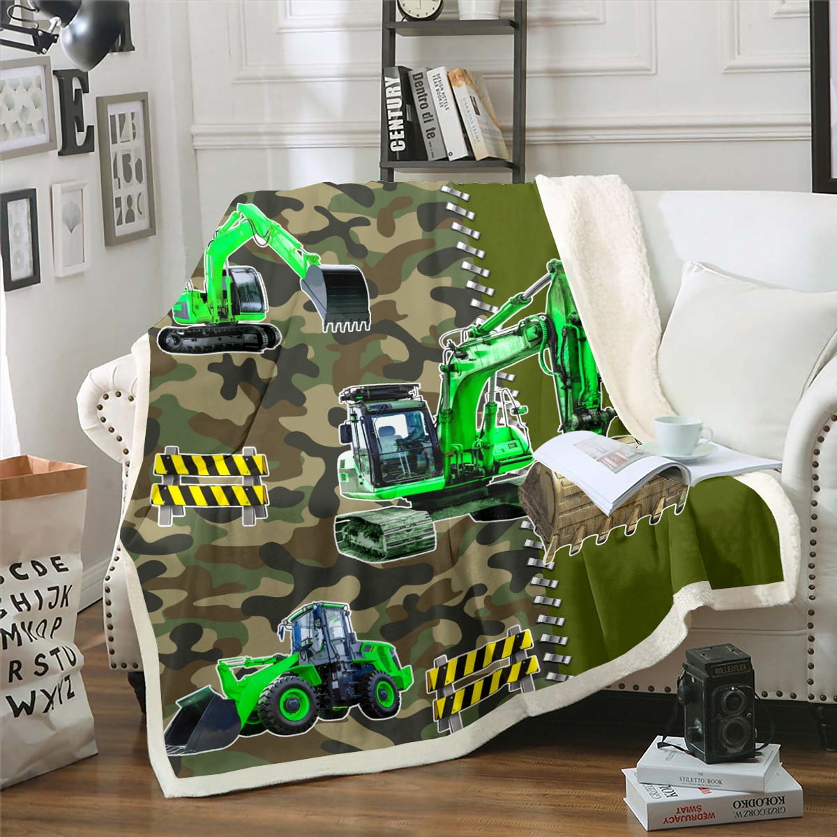 Excavator Blanket Construction Throw Blanket 60"x80",Big Wheel Car ...