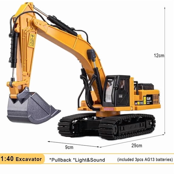 Excavator Classic Alloy+Plastic Diecast Toys Model Engineering Sound ...