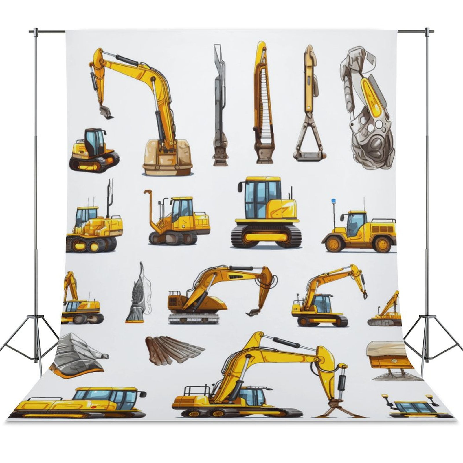 Excavator Construction Vehicle Truck Backdrops for Photography Kids ...