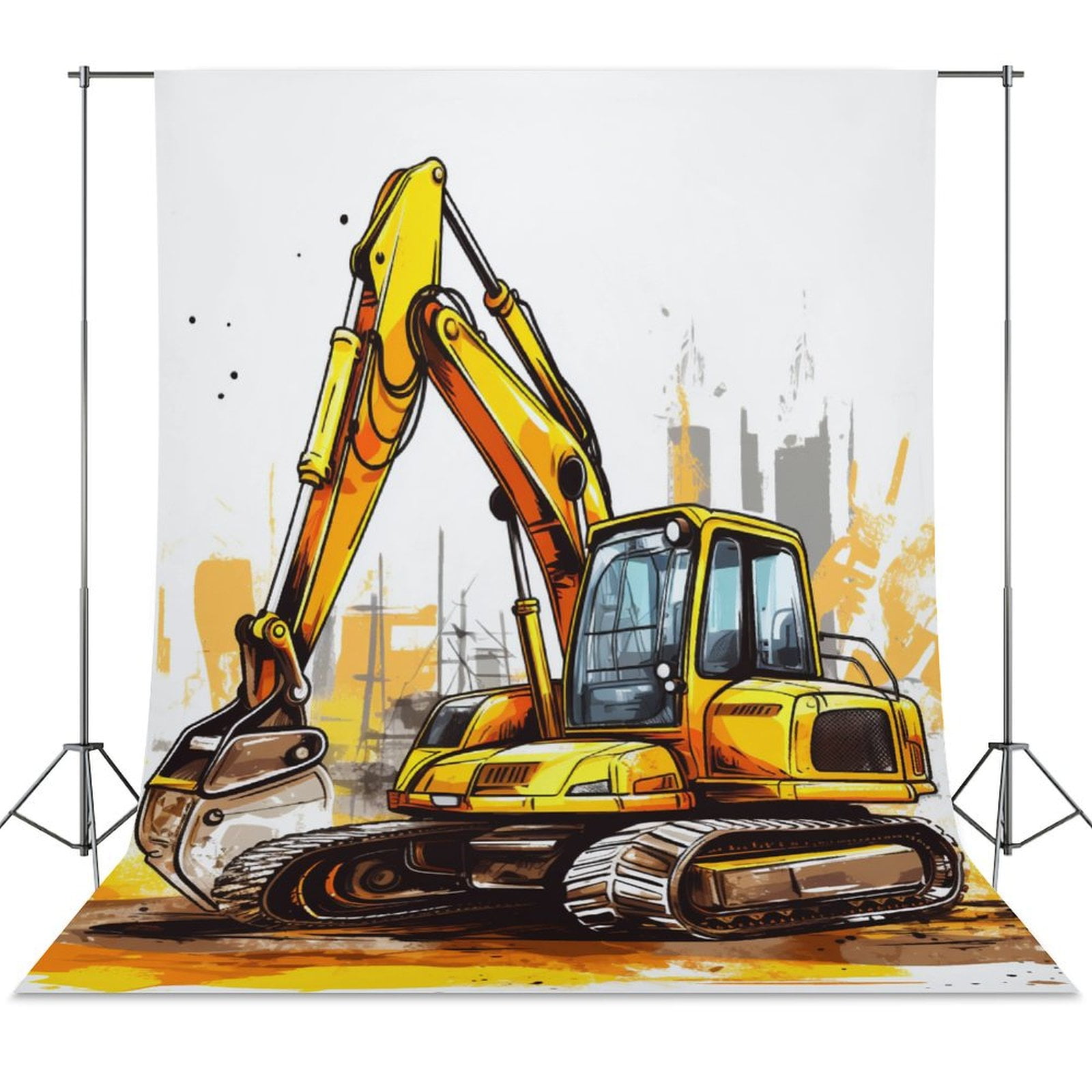 Excavator Construction Vehicle Truck Backdrops for Photography Kids ...