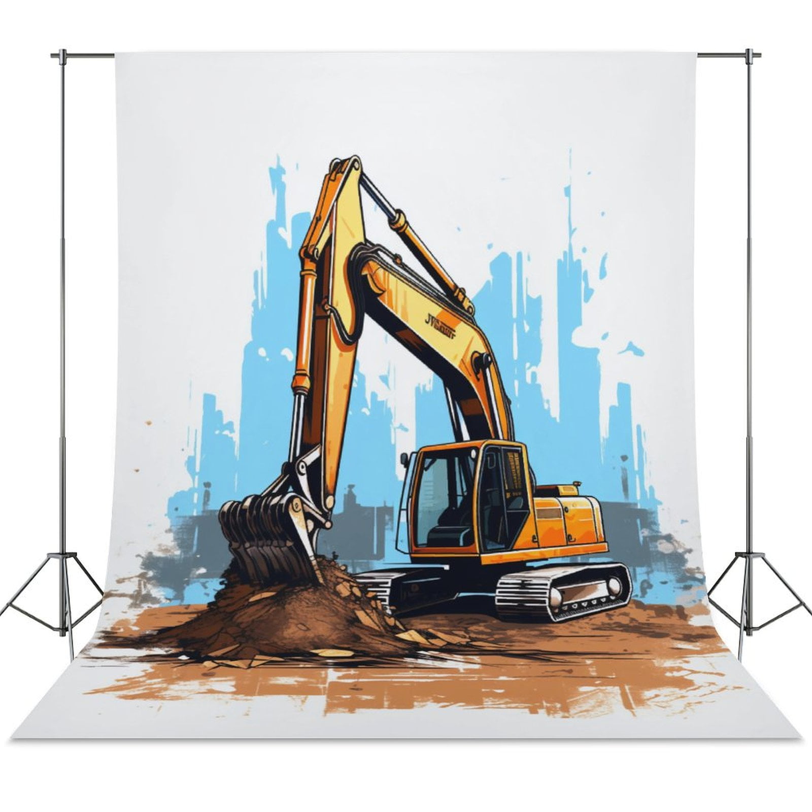 Excavator Construction Vehicle Truck Backdrops for Photography Kids ...