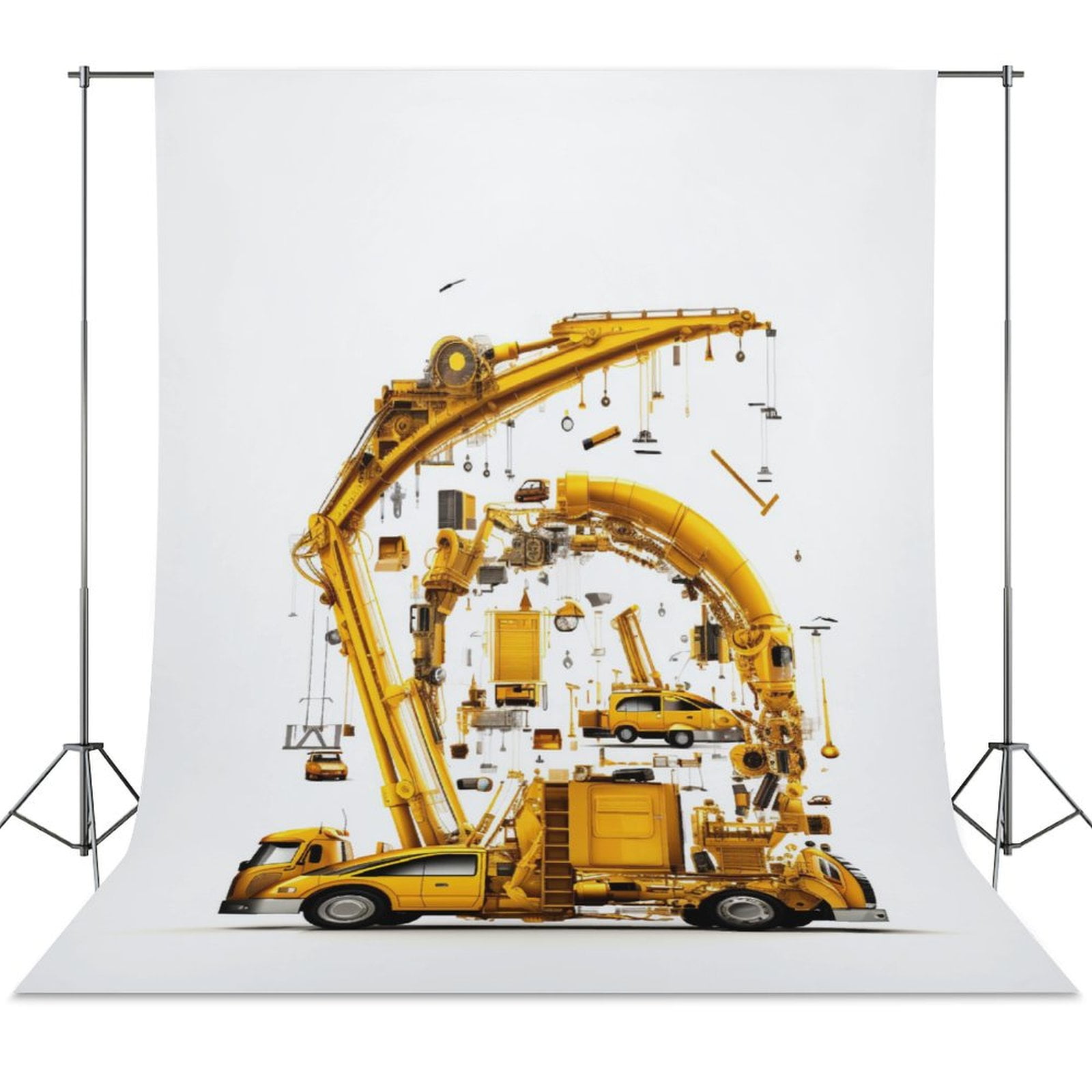 Excavator Construction Vehicle Truck Backdrops for Photography for ...