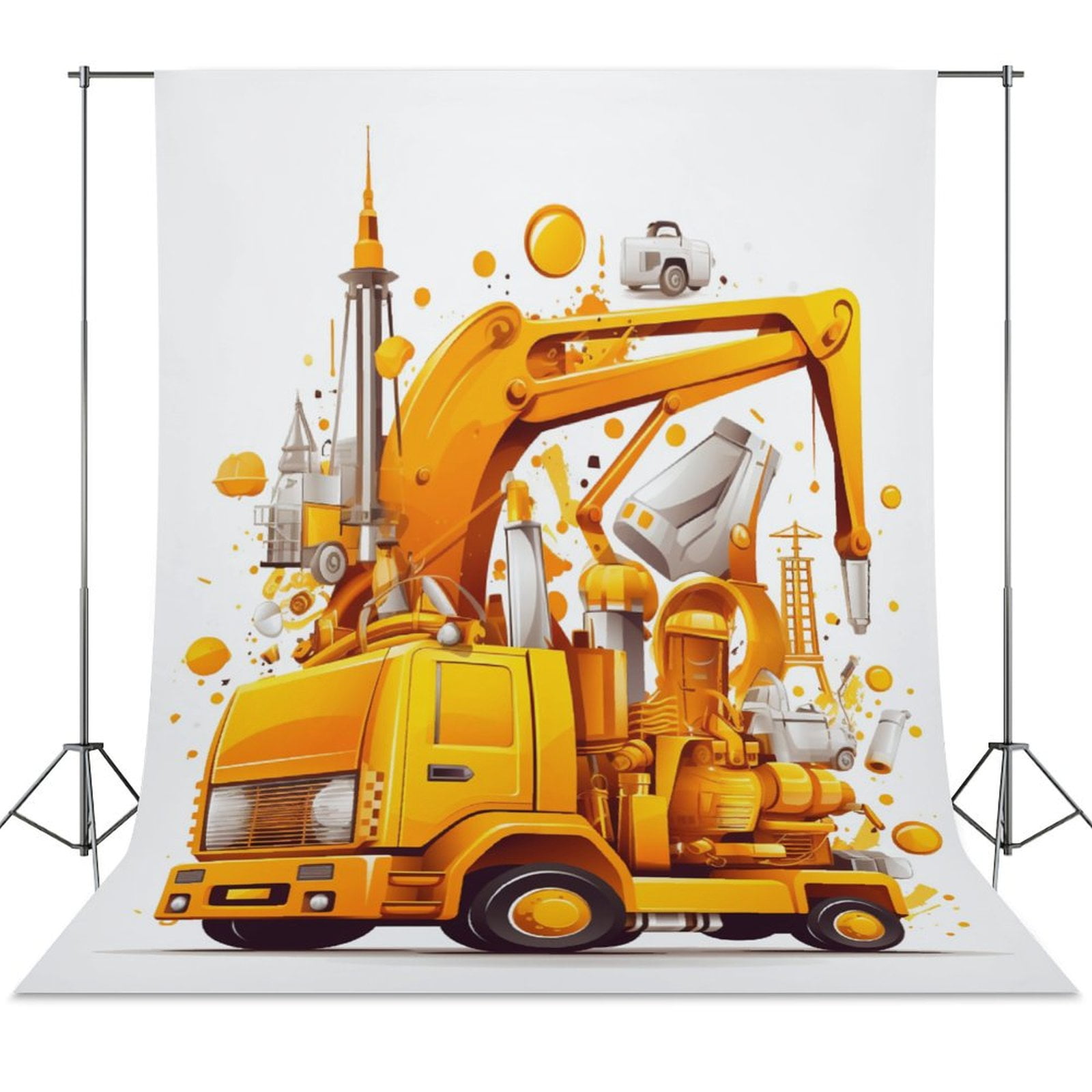 Excavator Construction Vehicle Truck Backdrops for Photography for ...