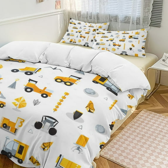 Excavator Construction Vehicle Truck Duvet Cover Set King Size for ...