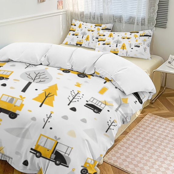 Excavator Construction Vehicle Truck Duvet Cover Set King Size for ...