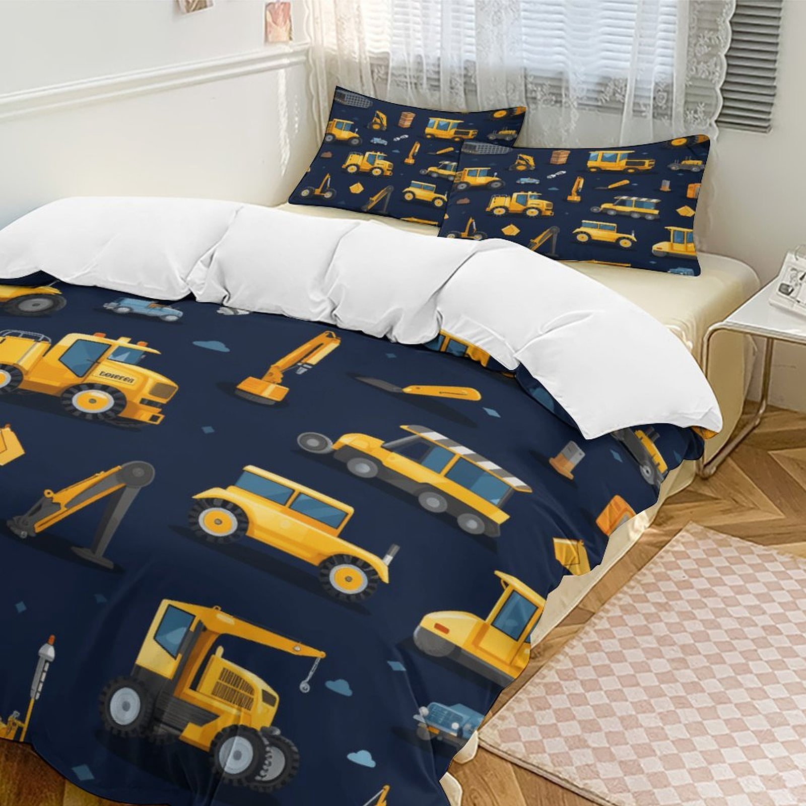 Excavator Construction Vehicle Truck Duvet Cover Set King Size for ...