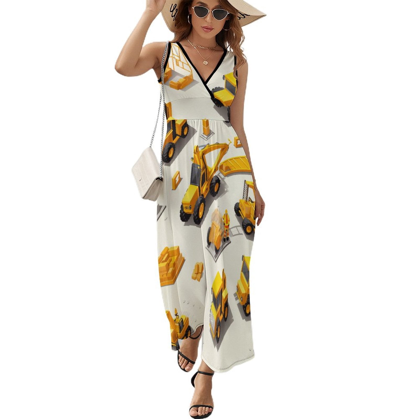 Excavator Construction Vehicle Truck King Size Sleeveless Dress Dresses ...