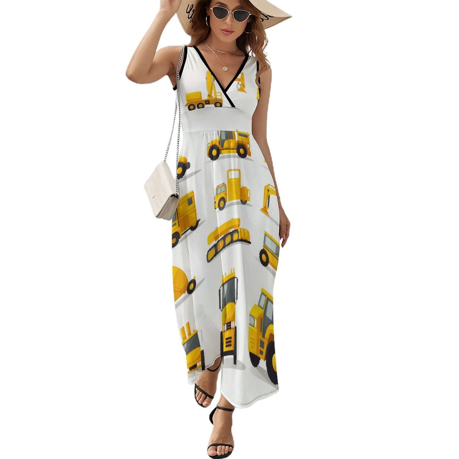 Excavator Construction Vehicle Truck Sleeveless Dress Woman Fashion ...