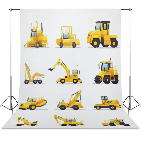 Excavator Construction Vehicle Truck Spring Backdrop Backdrops for ...