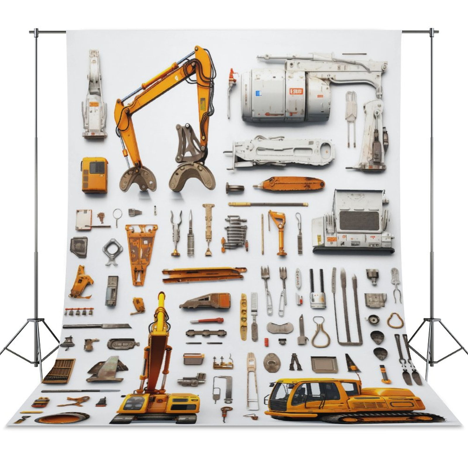 Excavator Construction Vehicle Truck Spring Backdrop Backdrops for ...