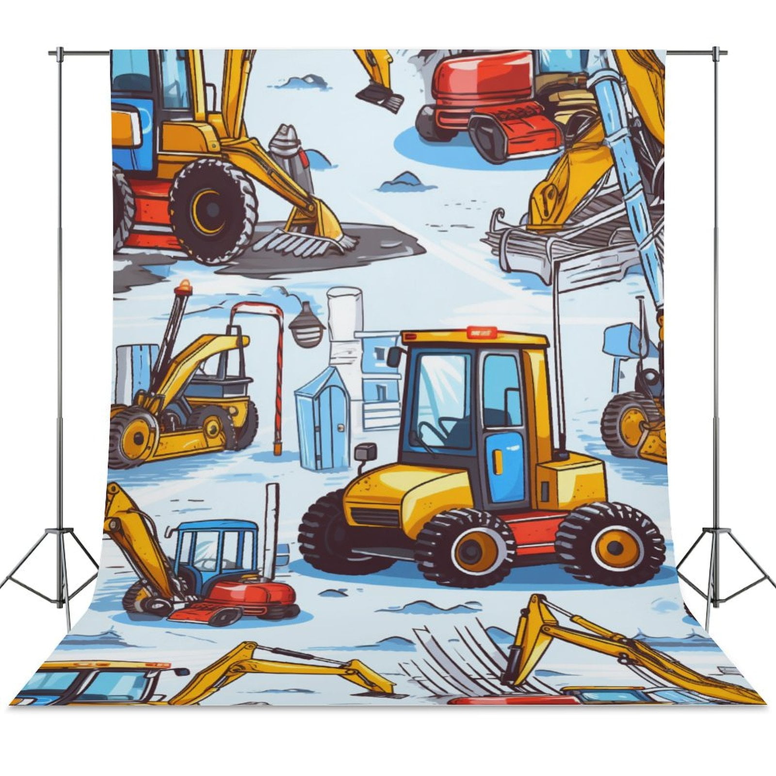 Excavator Construction Vehicle Truck Spring Backdrop Backdrops for ...