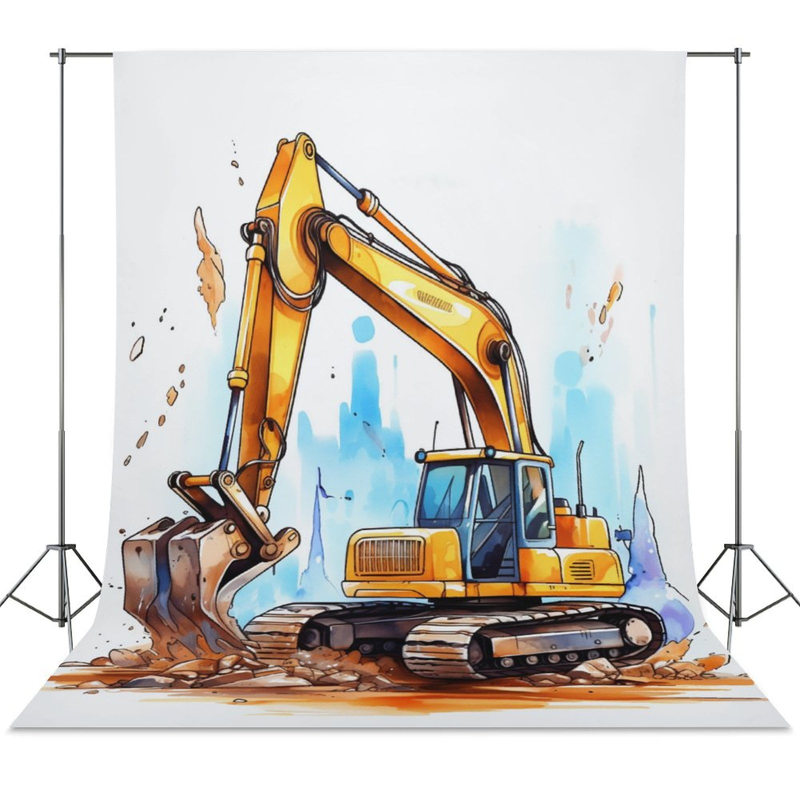 Excavator Construction Vehicle Truck Spring Backdrop Backdrops for ...