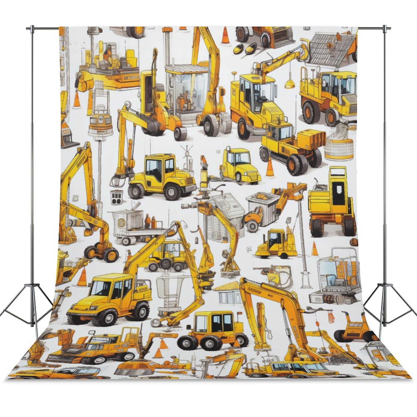 Excavator Construction Vehicle Truck Spring Backdrop Backdrops for ...