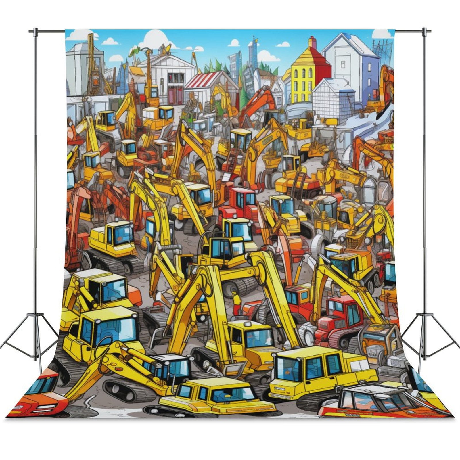 Excavator Construction Vehicle Truck Spring Backdrop Backdrops for ...