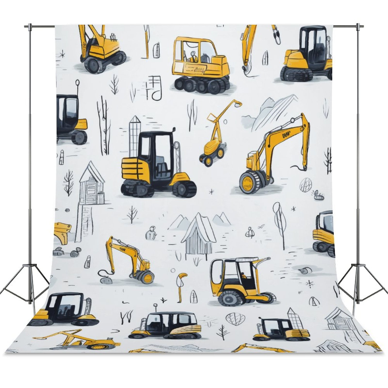 Excavator Construction Vehicle Truck Spring Wall Backdrop Background ...