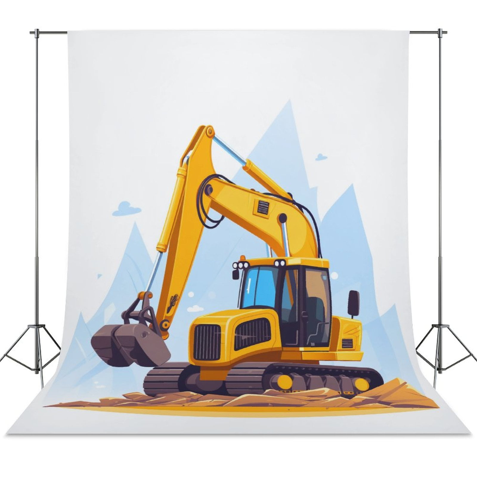 Excavator Construction Vehicle Truck Spring Wall Backdrop Background ...