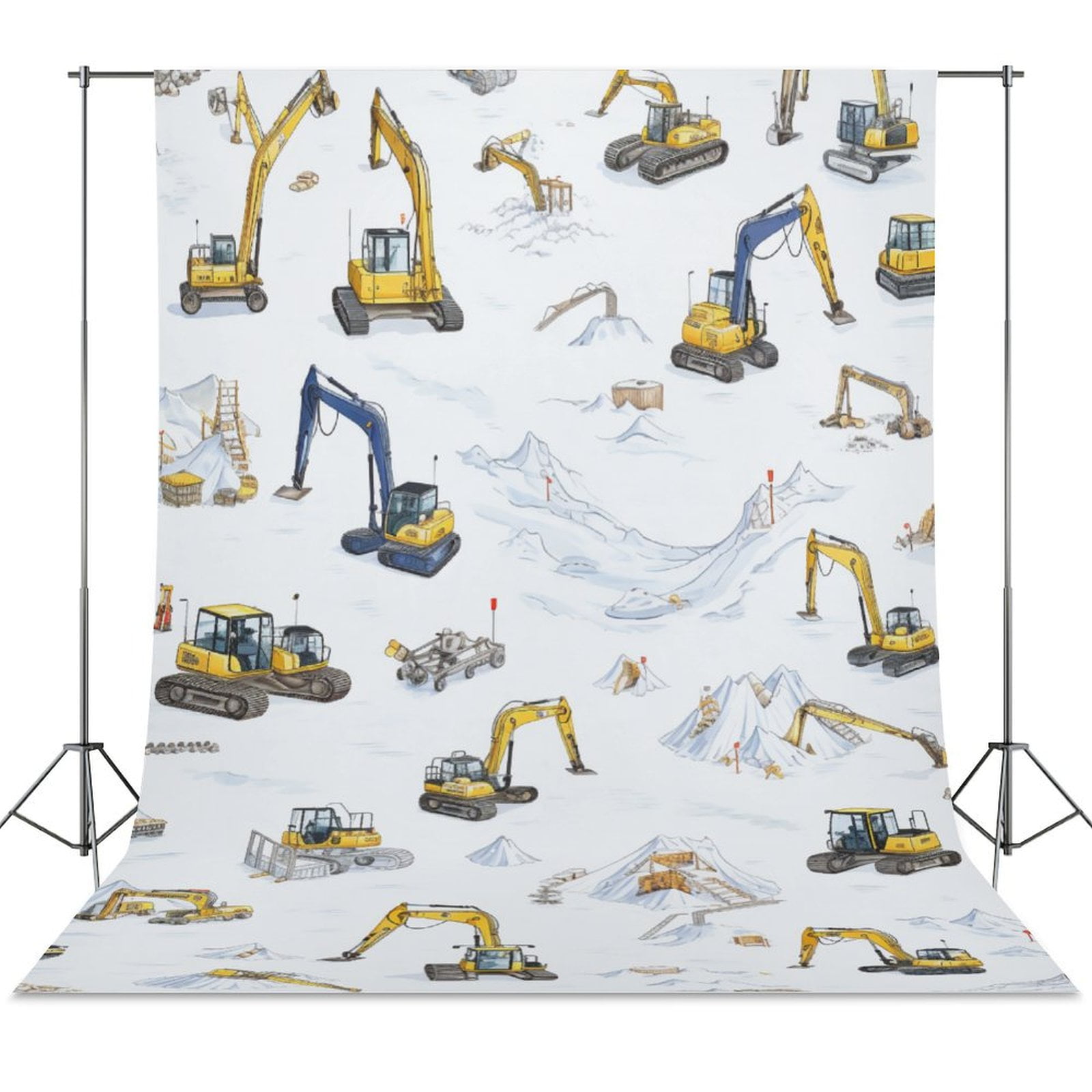 Excavator Construction Vehicle Truck Spring Wall Backdrop Background ...