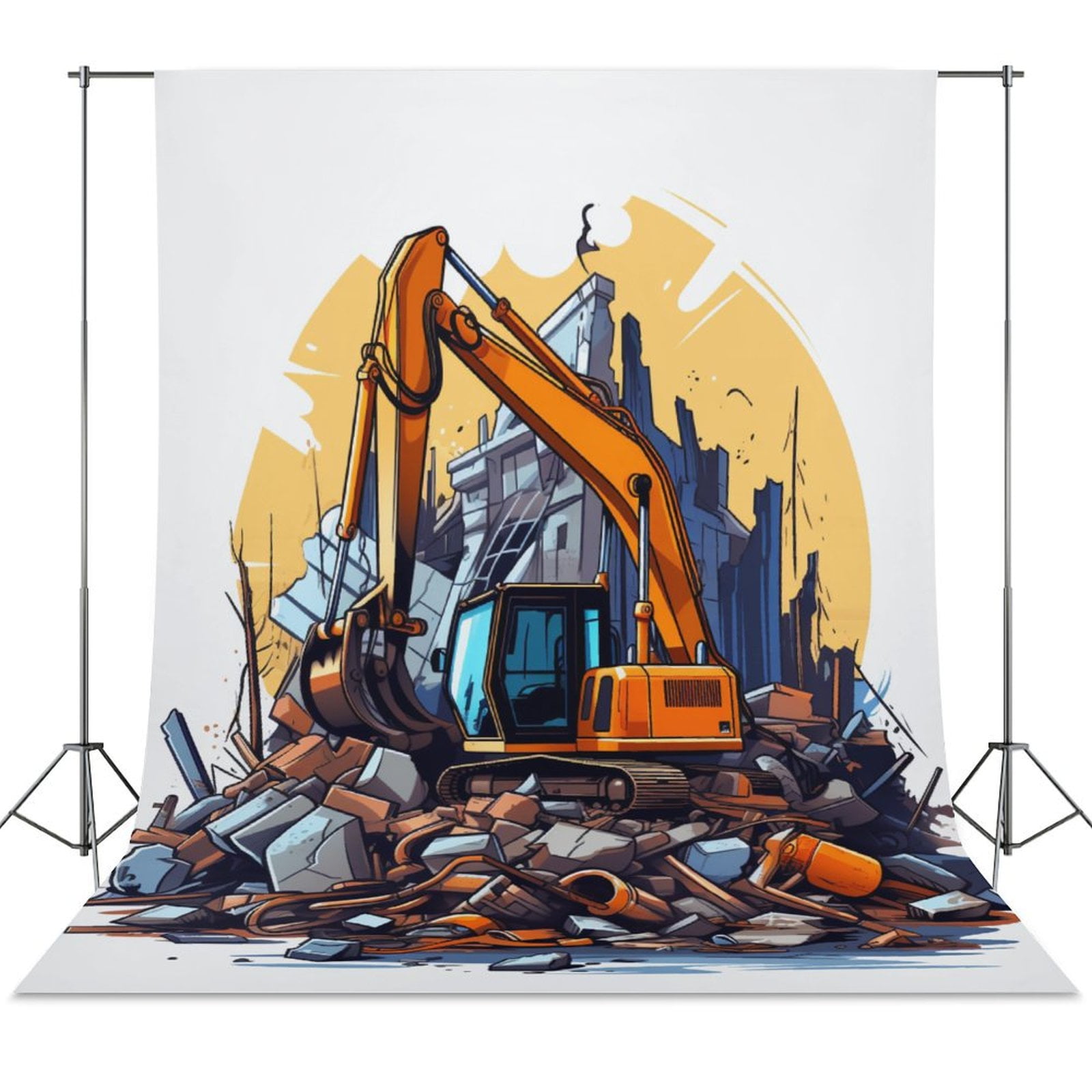 Excavator Construction Vehicle Truck Spring Wall Backdrop Background ...