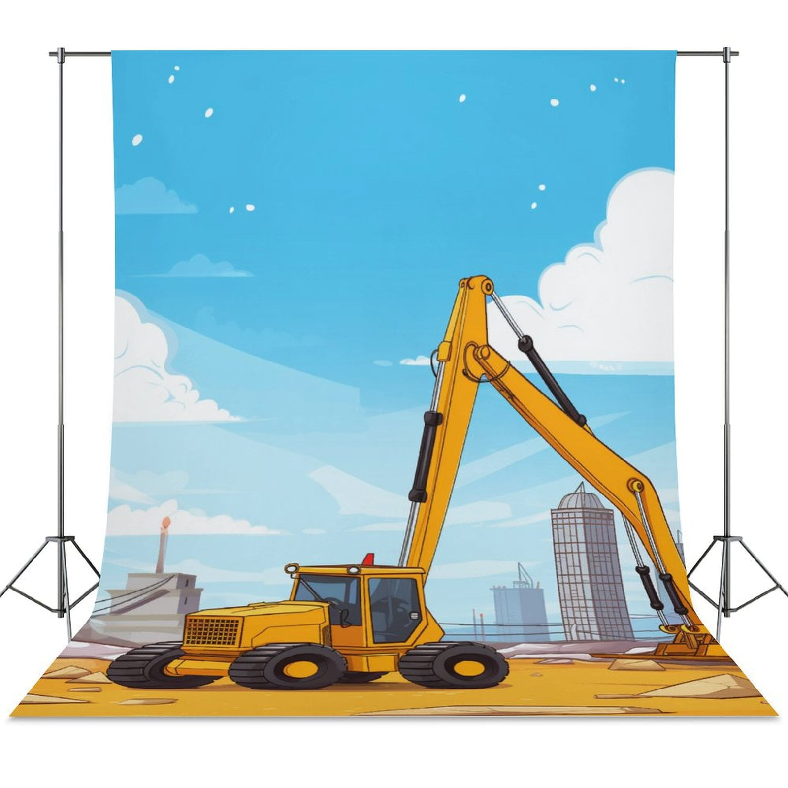 Excavator Construction Vehicle Truck Spring Wall Backdrop Background ...