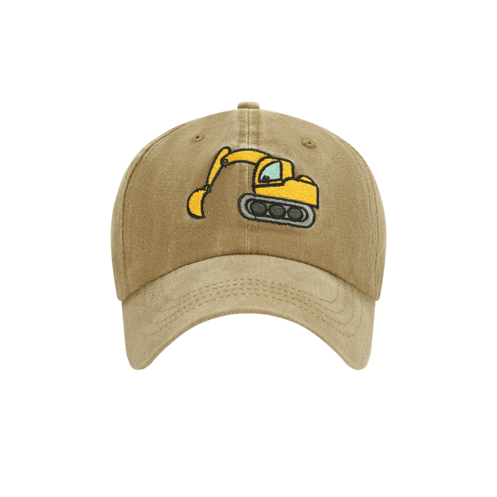 Excavator Costume Toddler hat Kids Baseball Cap Washed Vintage for Boys Girls Age 2-8 Brown ...