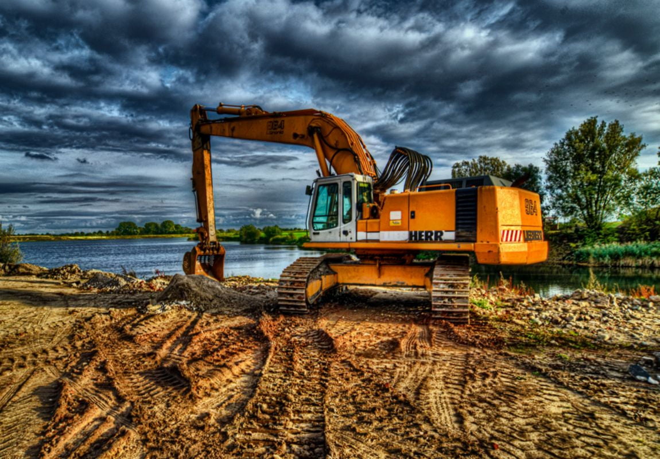 Excavator Crane Digger Background Birthday ration Dump Truck Baby ...