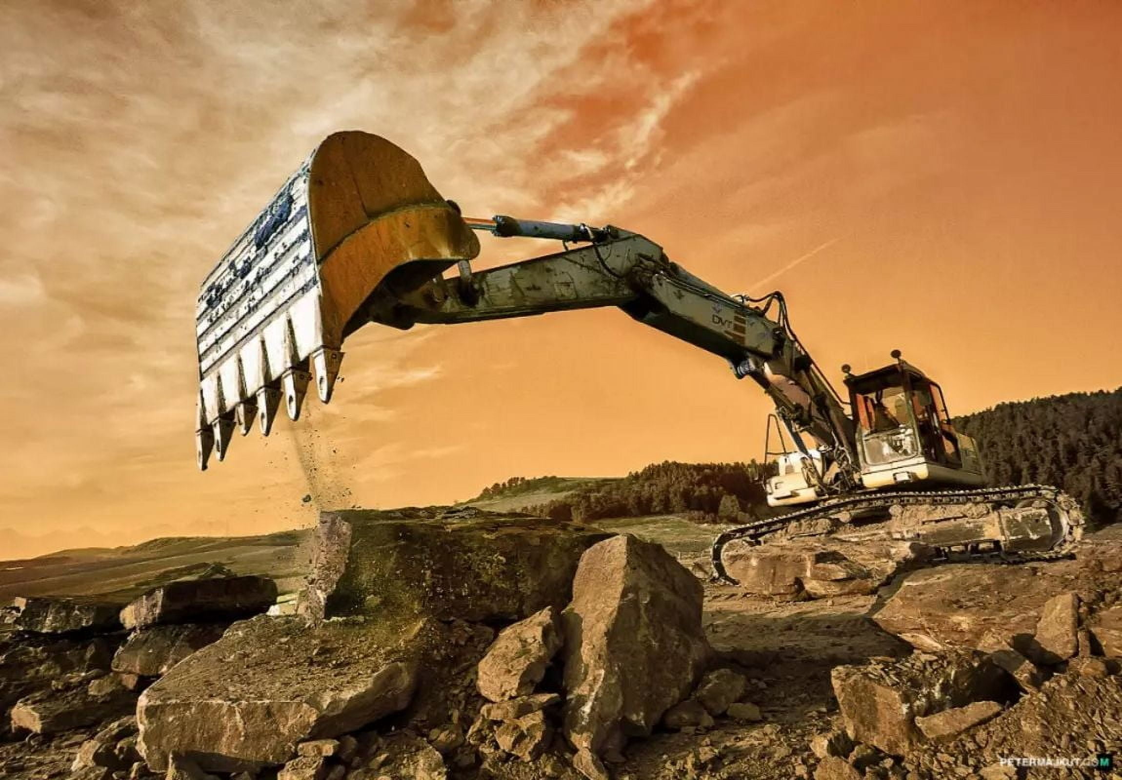 Excavator Crane Digger Background Birthday ration Dump Truck Baby ...