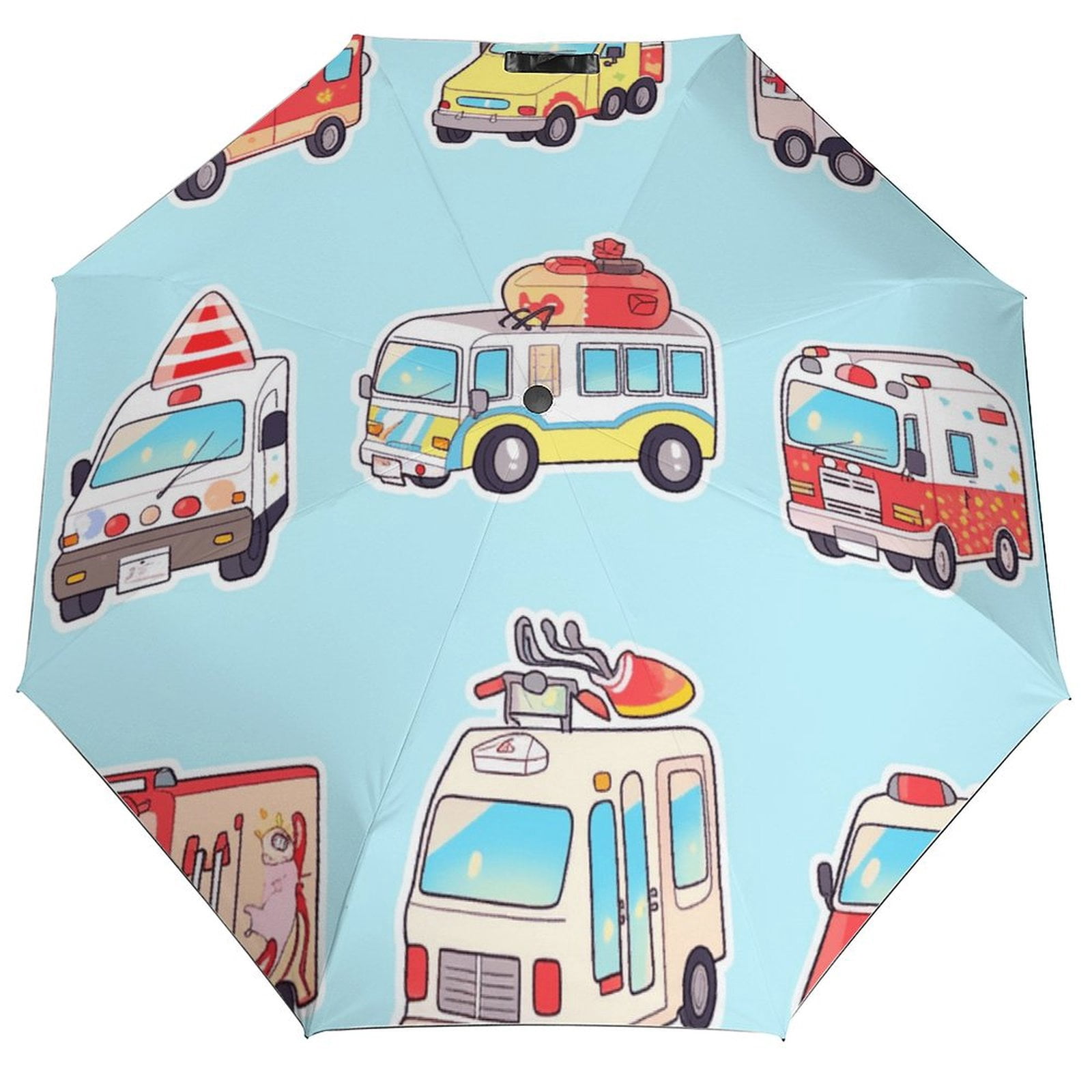 Excavator Fire Truck Racing Automatic Sunny Umbrella, Sun Protection ...