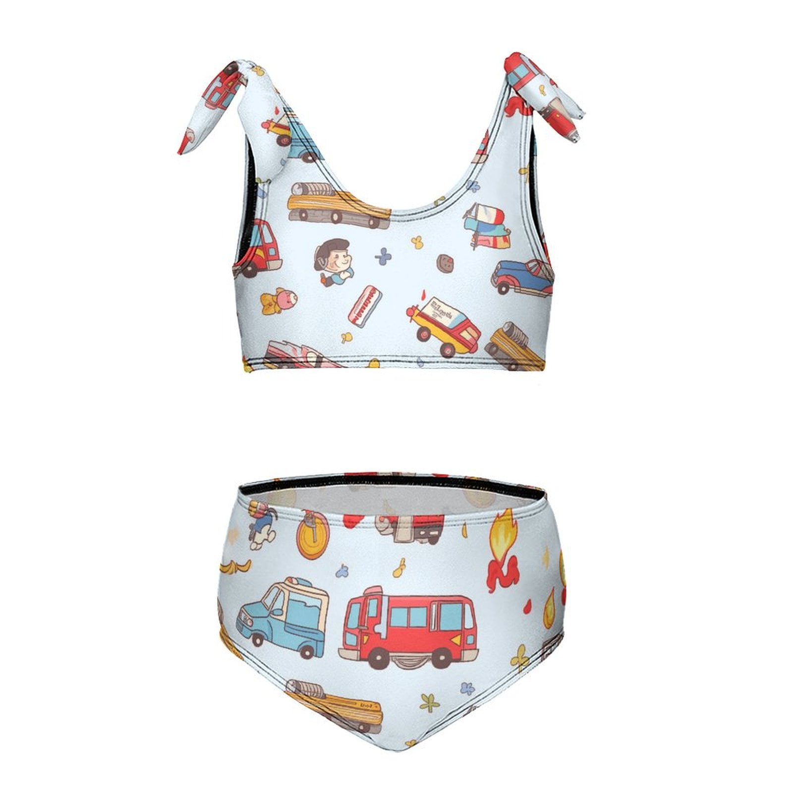 Excavator Fire Truck Racing Girls' 2-Piece Tankini Swimsuit - Walmart.com