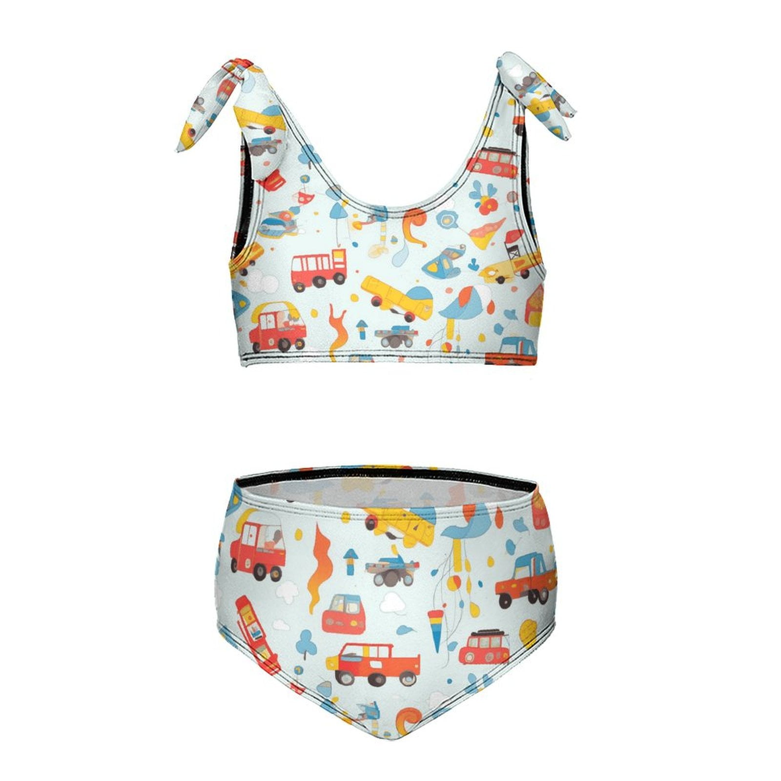 Excavator Fire Truck Racing Girls' 2-Piece Tankini Swimsuit - Walmart.com