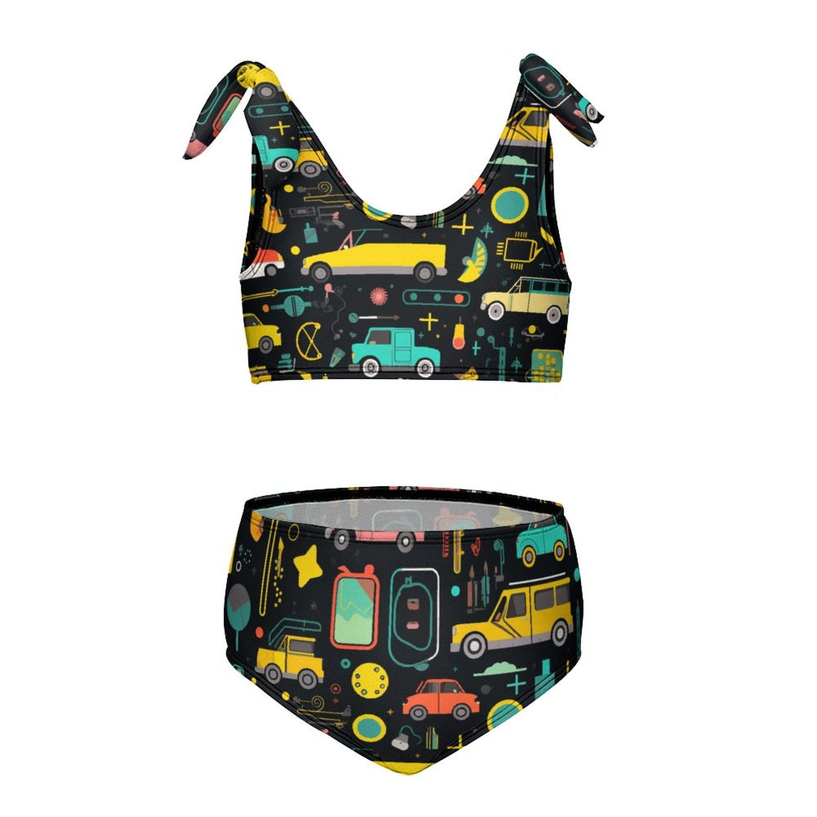 Excavator Fire Truck Racing Girls' 2-Piece Tankini Swimsuit - Walmart.com