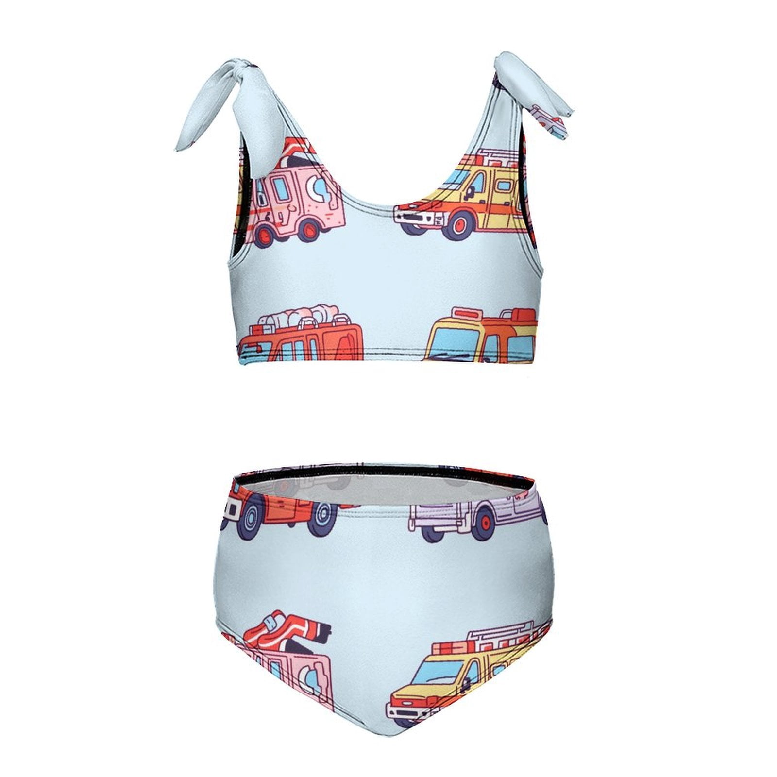 Excavator Fire Truck Racing Girls' 2-Piece Tankini Swimsuit - Walmart.com