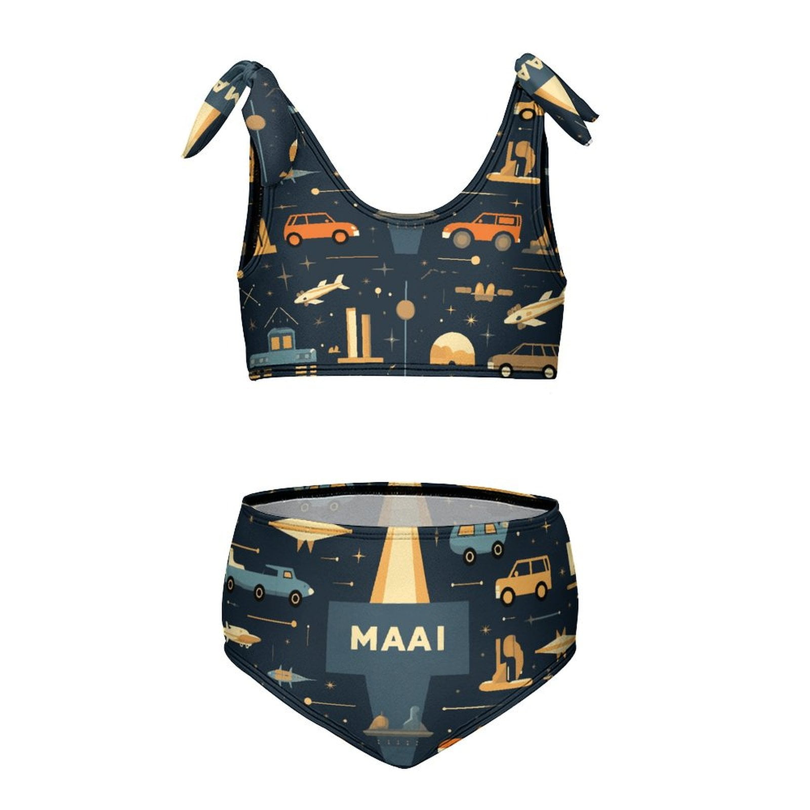 Excavator Fire Truck Racing Girls' 2-Piece Tankini Swimsuit - Walmart.com