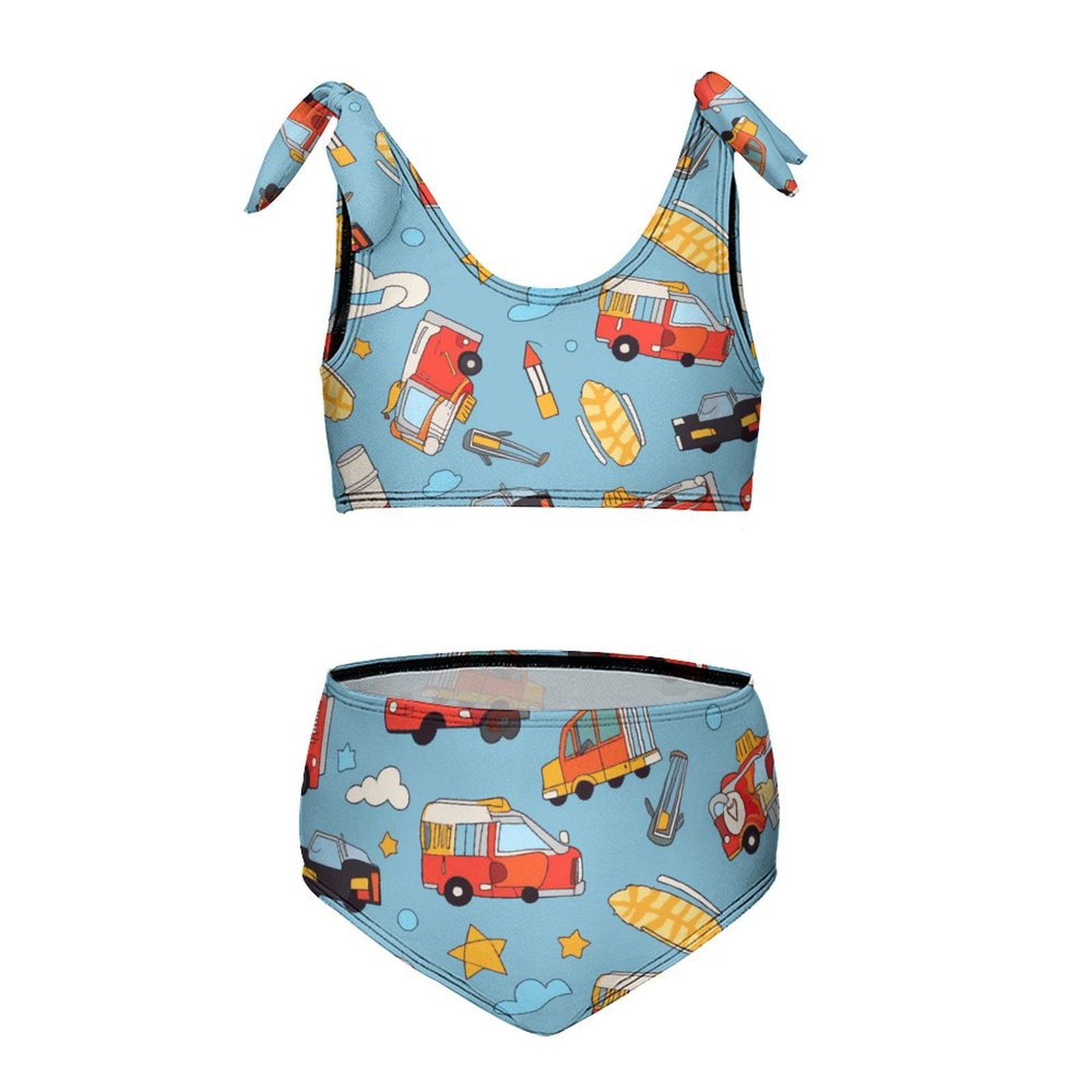 Excavator Fire Truck Racing Girls' 2-Piece Tankini Swimsuit - Walmart.com