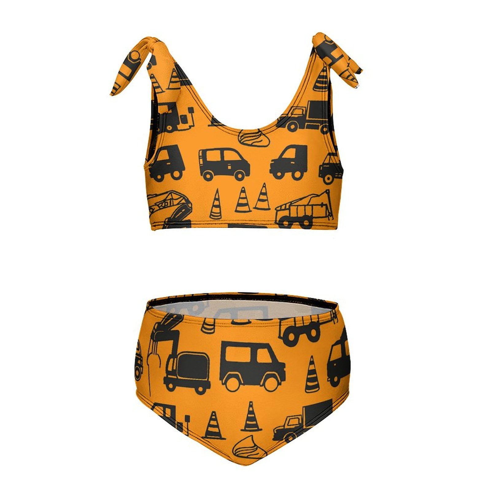 Excavator Fire Truck Racing Girls' 2-Piece Tankini Swimsuit - Walmart.com