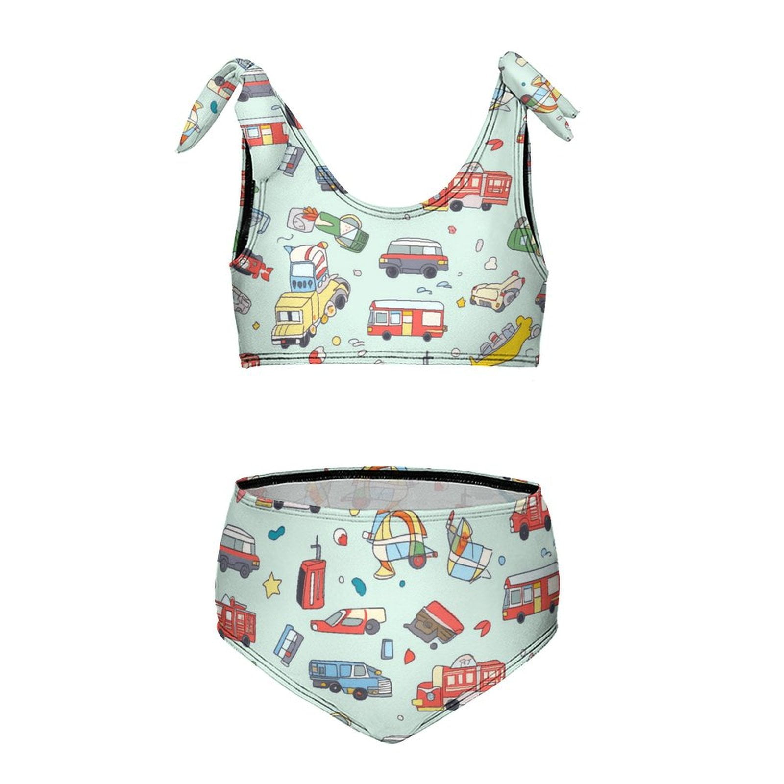 Excavator Fire Truck Racing Girls' 2-Piece Tankini Swimsuit - Walmart.com