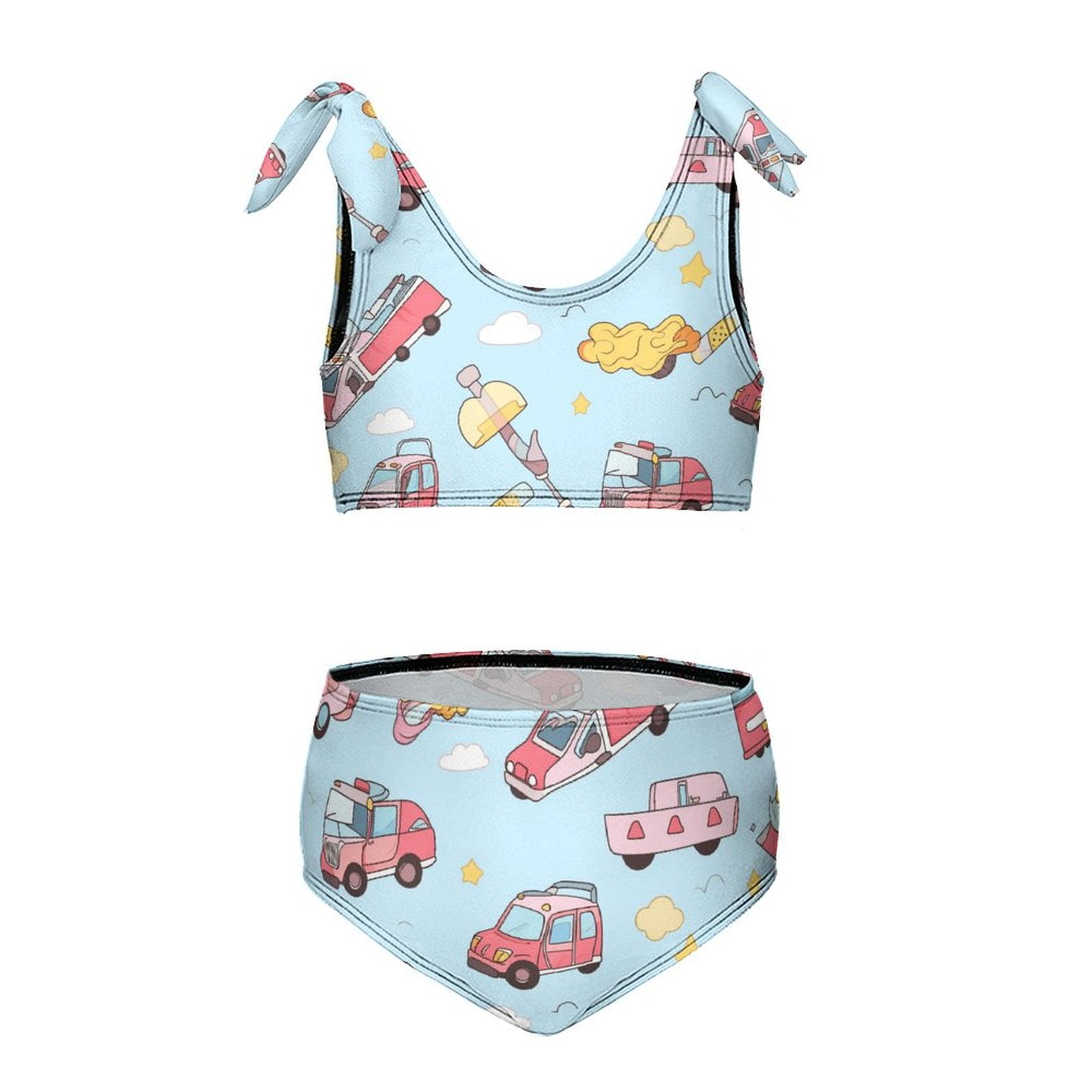Excavator Fire Truck Racing Girls' 2-Piece Tankini Swimsuit - Walmart.com