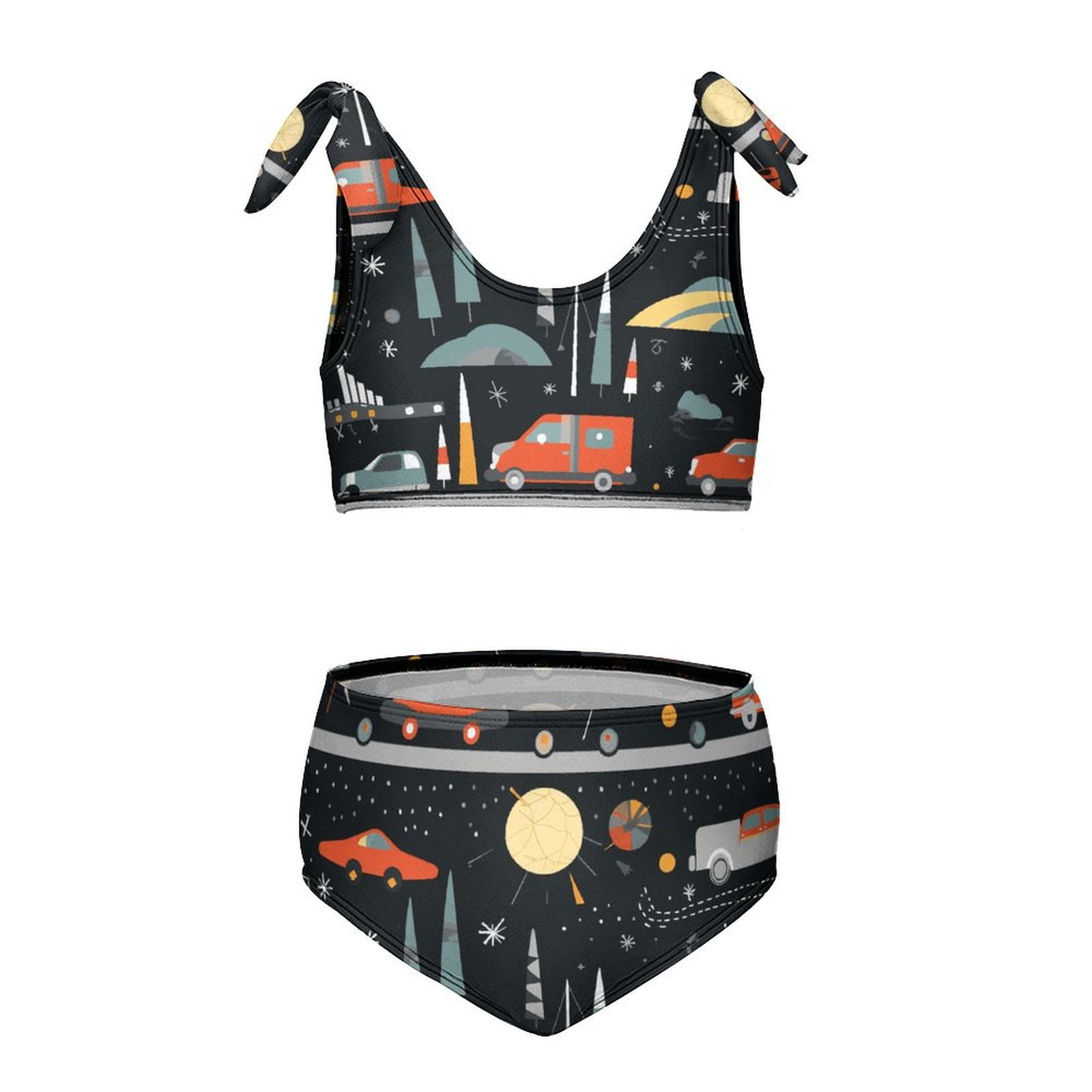 Excavator Fire Truck Racing Girls' 2-Piece Tankini Swimsuit - Walmart.com