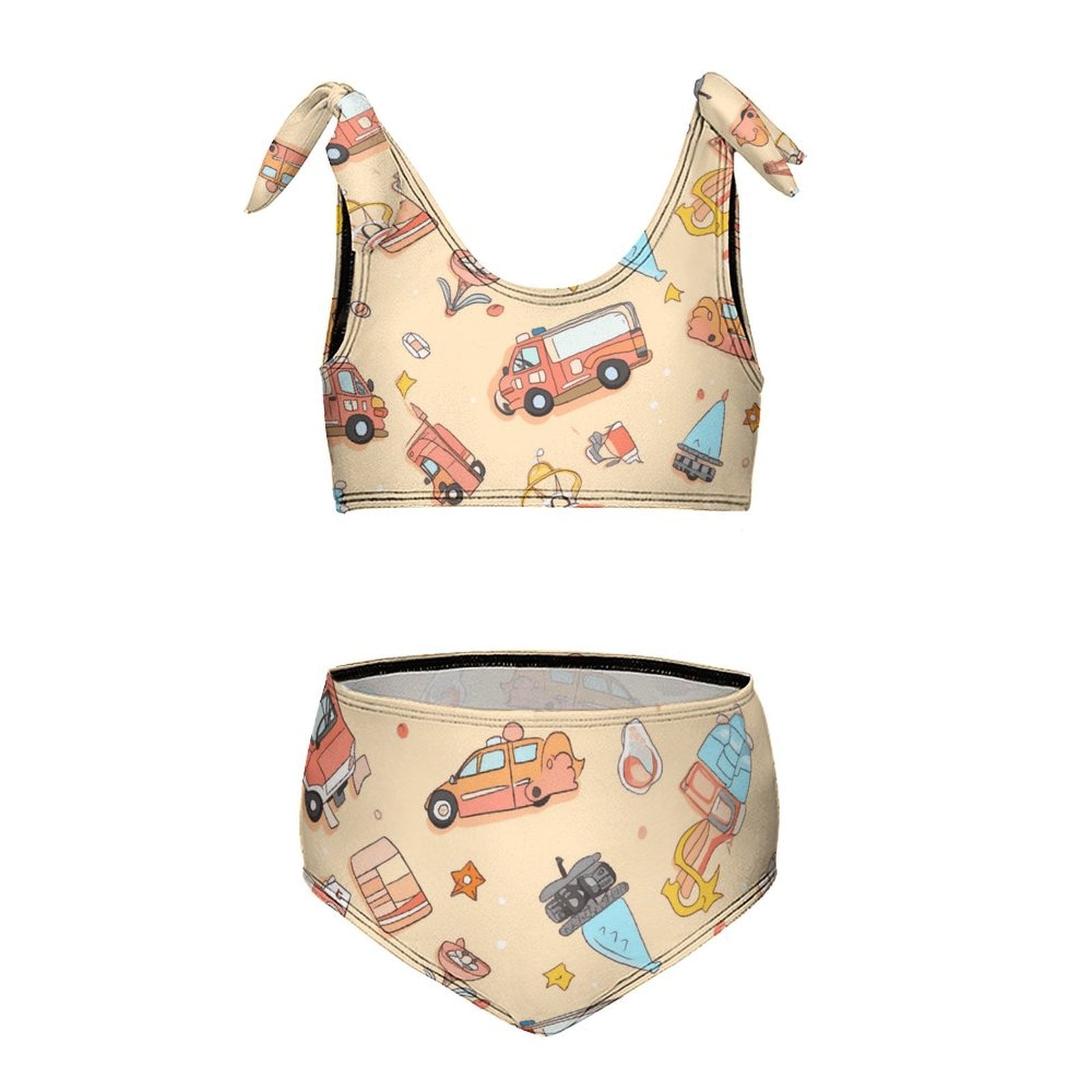 Excavator Fire Truck Racing Girls' 2-Piece Tankini Swimsuit - Walmart.com