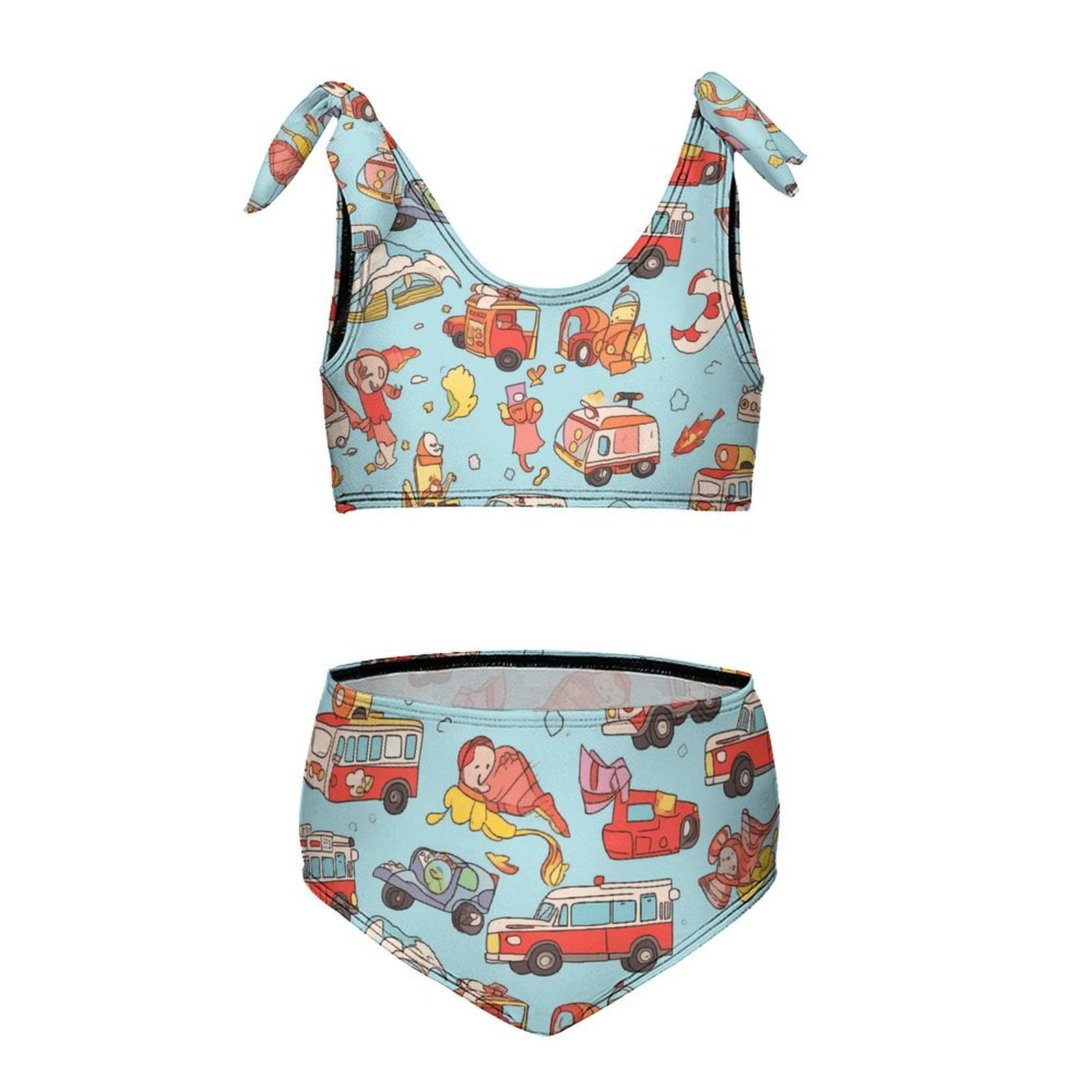 Excavator Fire Truck Racing Girls' 2-Piece Tankini Swimsuit - Walmart.com