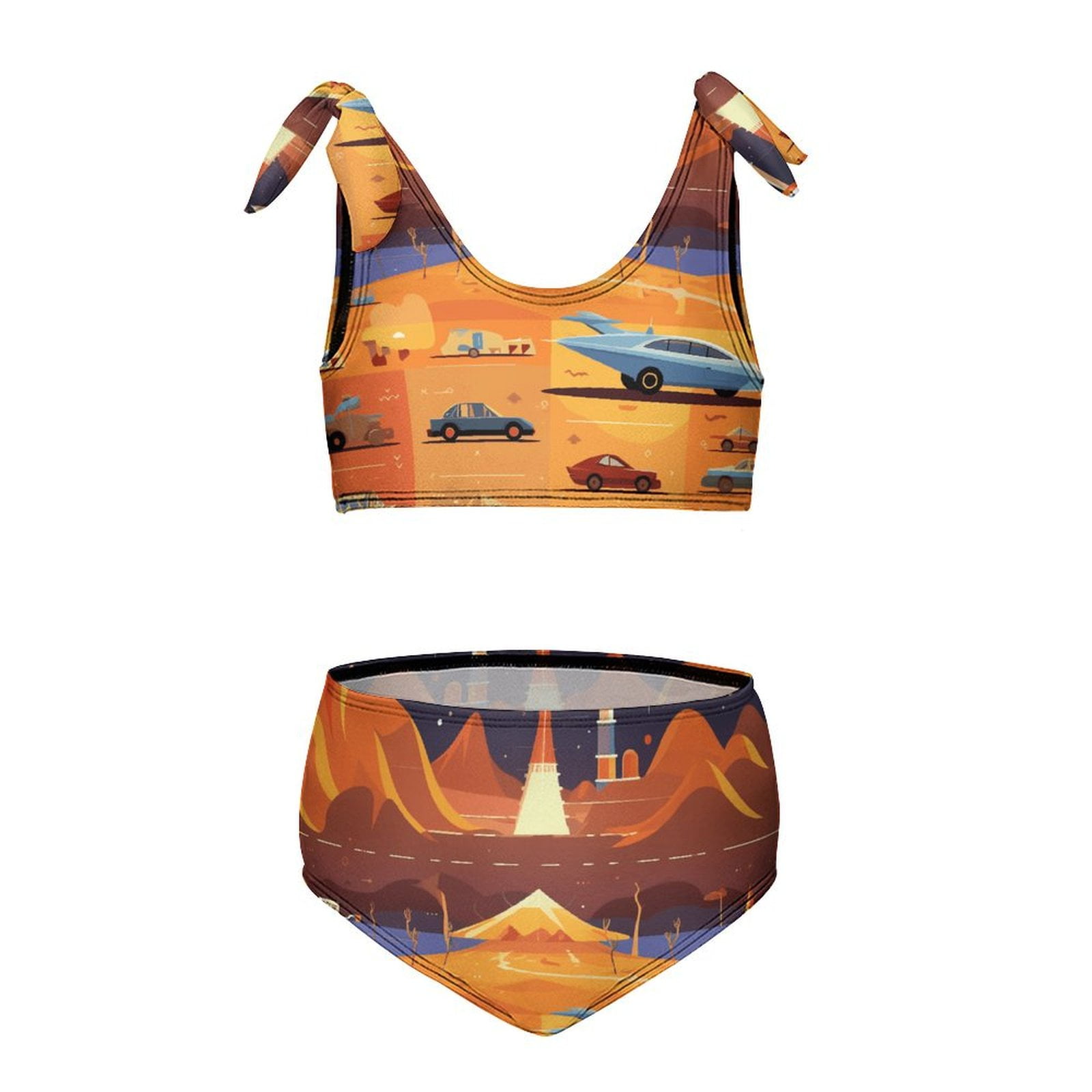 Excavator Fire Truck Racing Girls' 2-Piece Tankini Swimsuit - Walmart.com