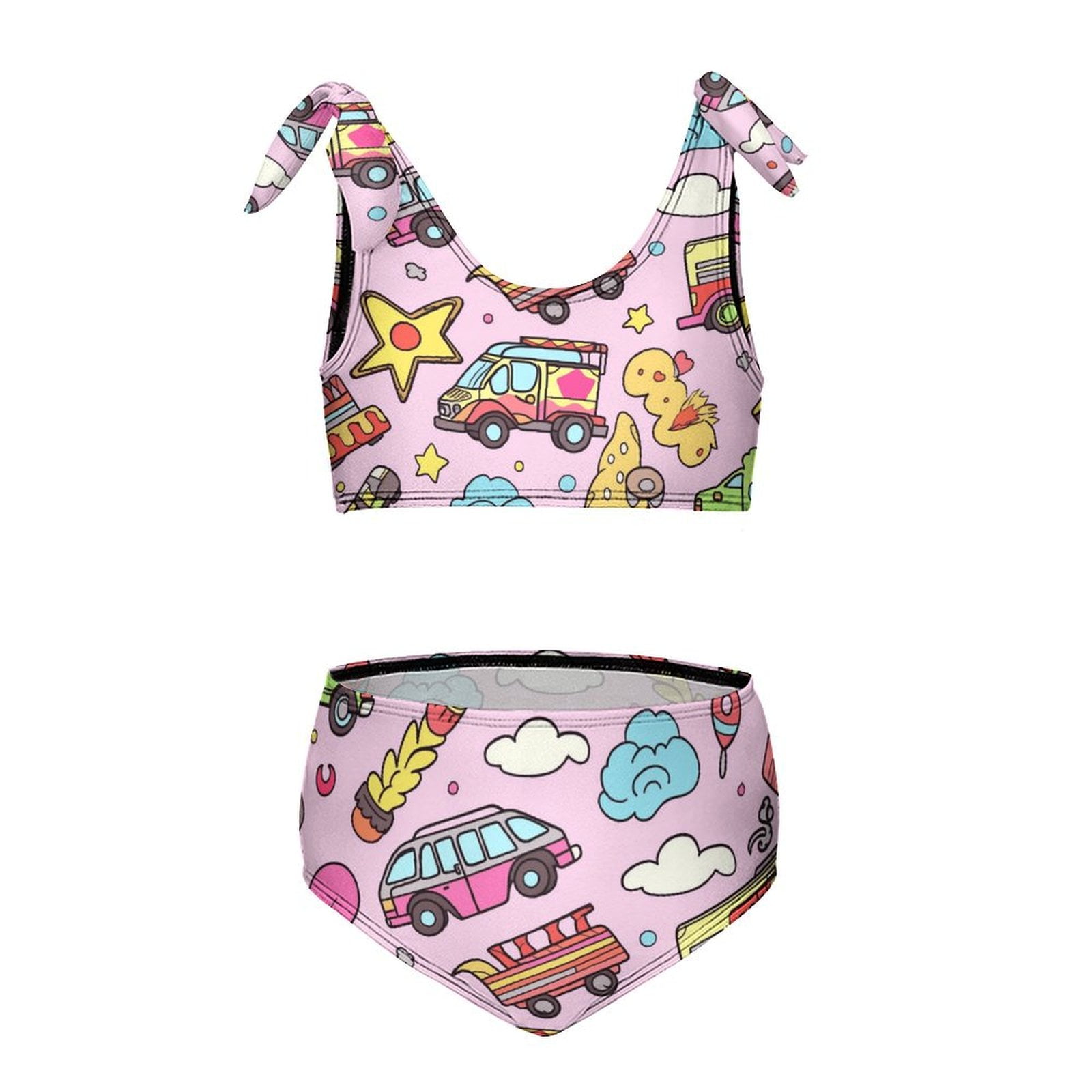 Excavator Fire Truck Racing Girls' 2-Piece Tankini Swimsuit - Walmart.com