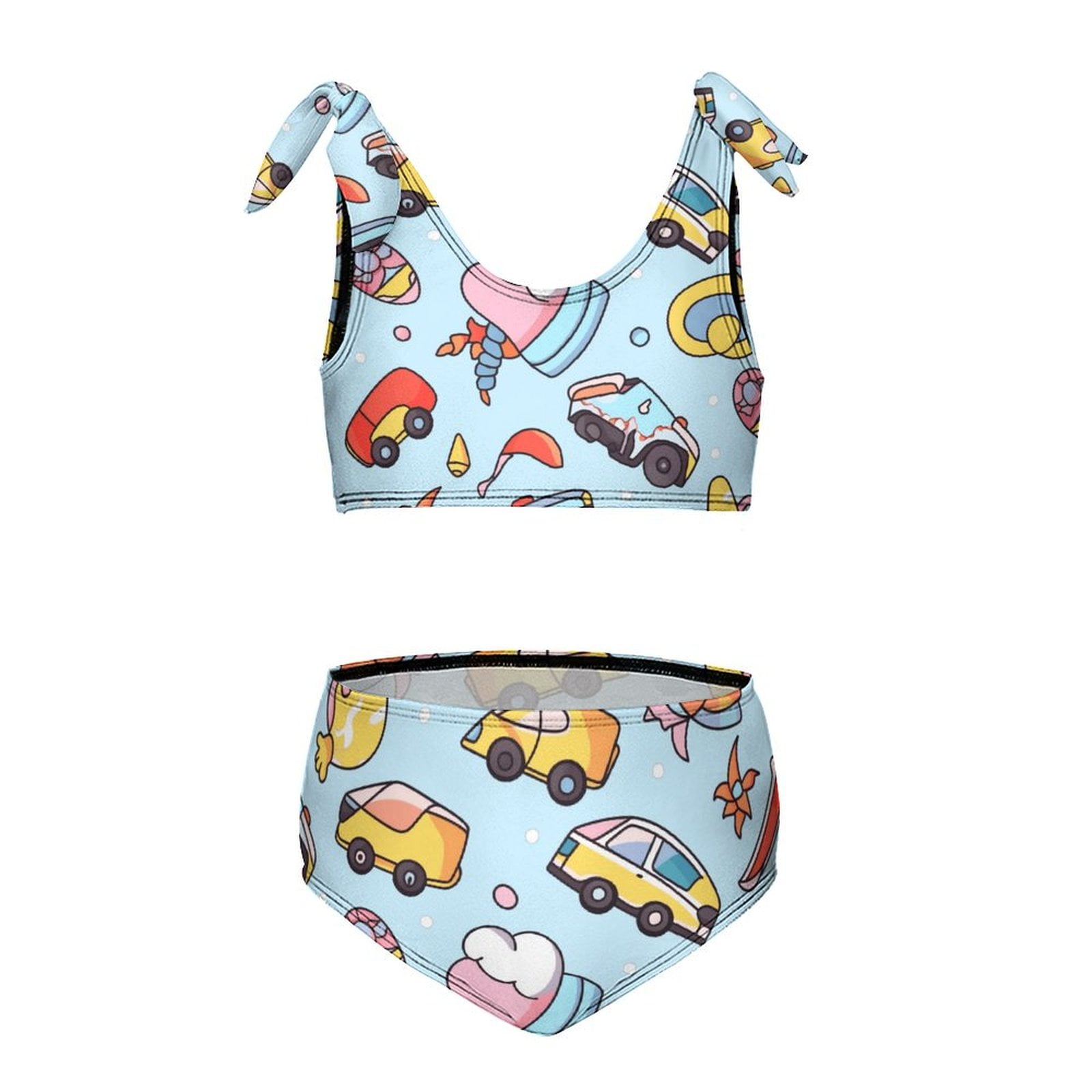Excavator Fire Truck Racing Girls' 2-Piece Tankini Swimsuit - Walmart.com